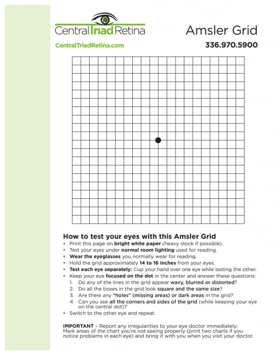 Downloadable Amsler Grid - Central Triad Retina Physicians